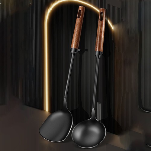 Ensemble d'ustensiles en fer ?? poign??e en bois Sapele pour une exp??rience de | eBay