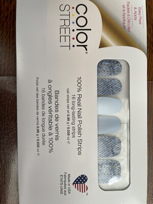 Color Street Blue Jean Baby 100% nail polish strips. light blue pattern ...