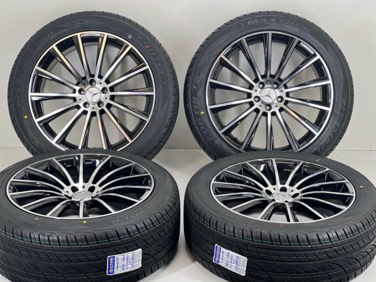 21" Mercedes GLE53 GLE43 GLS AMG Black Wheels Rims Tires Machine and ...