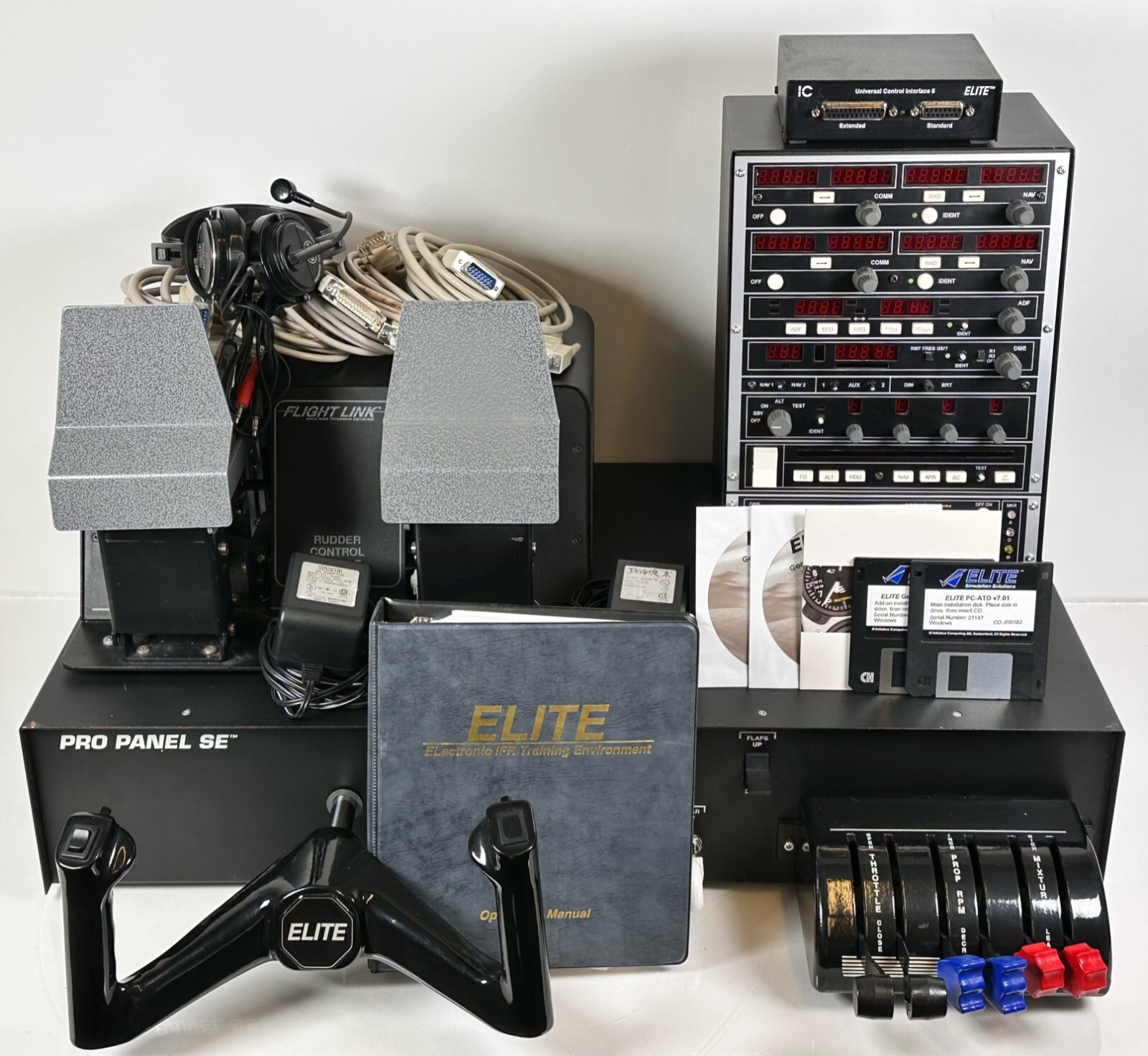 Elite Pro Panel Flight Simulator | Communications Cluster & Rudder ...