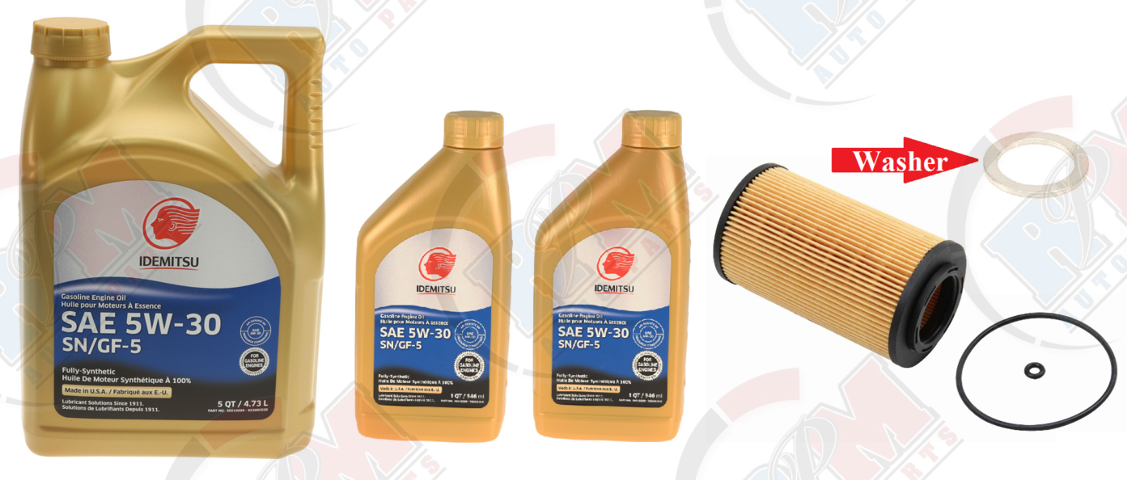 Oil Filter 26320-3C100 + 7QTS IDEMITSU 5w-30 Oil + Washer for Hyundai ...