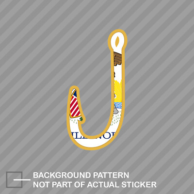 Illinois Fish Hook Sticker Decal Vinyl flag fishhook angle fishing | eBay