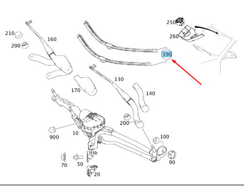 MERCEDES-BENZ E W212 Front Wiper Blade Set LHD A2128201745 NEW GENUINE ...