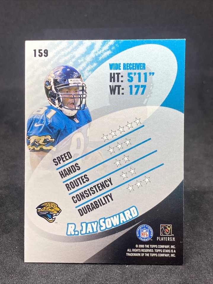 R. JAY SOWARD 2000 Topps Stars Rookie Card Football #159 JAGUARS | eBay