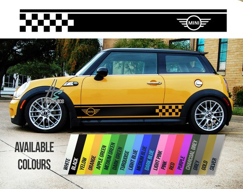 MINI COOPER S MINI ONE SIDE SKIRT STRIPES VINYL DECALS STICKERS RACING ...