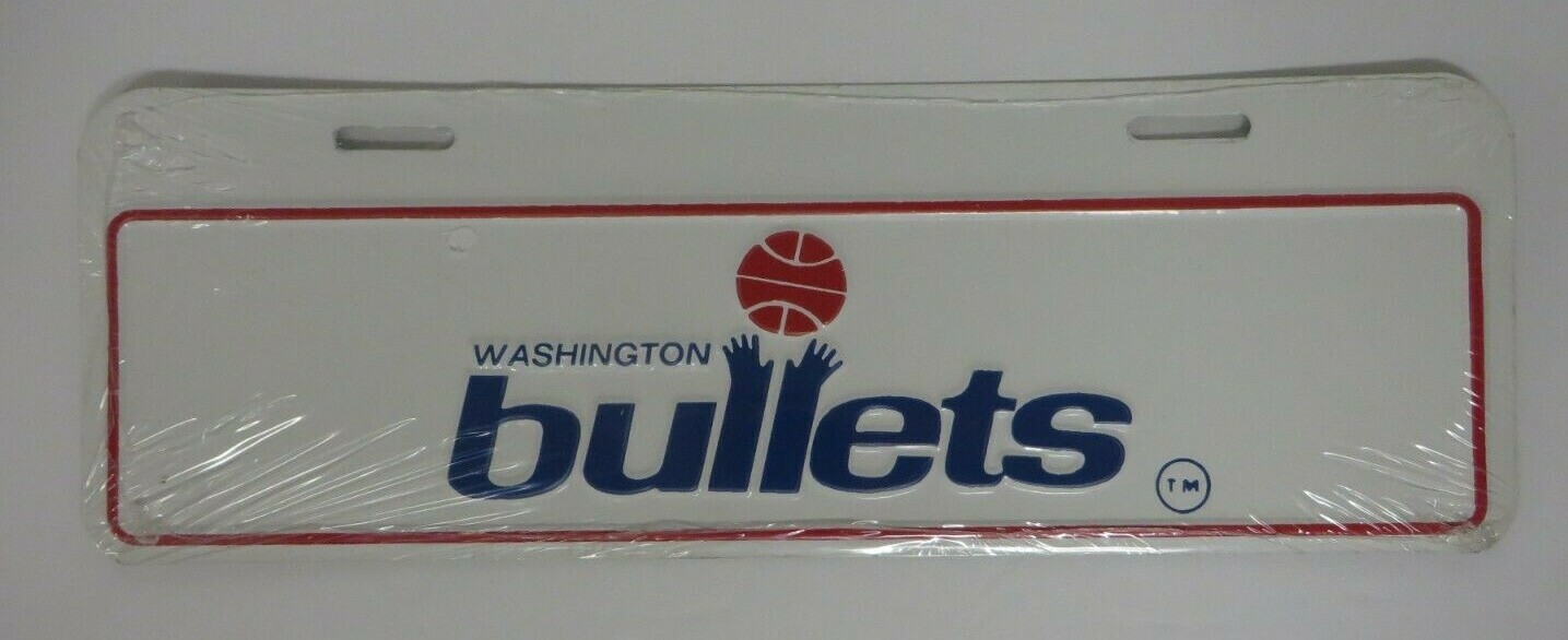 Vintage WASHINGTON BULLETS License Plate 12" x 4" NEW Basketball Raised ...