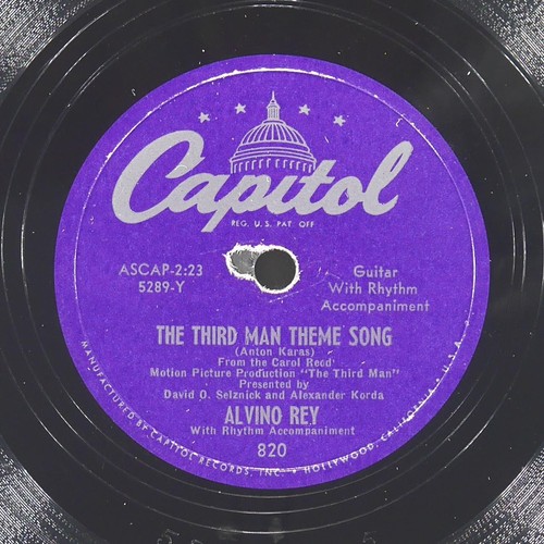 ALVINO REY The Third Man Theme Song / Steel Guitar Rag CAPITOL 820 VG+ ...