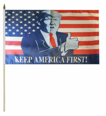 Trump 2024 USA Thumbs Up Keep America First! 8x12 8"x12" Stick Flag | eBay