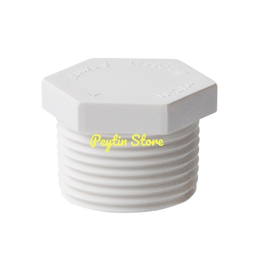 20Pcs PVC Hexagonal Plastic Plug Pipe Cap 20mm 1/2" 25mm 3/4" NPT Male ...