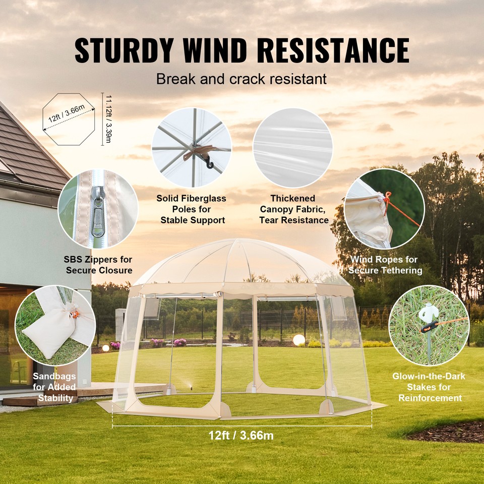 Sports Tent Instant Pop-Up Clear Bubble Shelter Weather Proof 8-10 ...