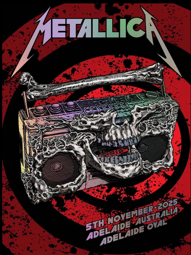 Metallica Adelaide Foil Show Poster Artist Print Nov 5th Australia ...