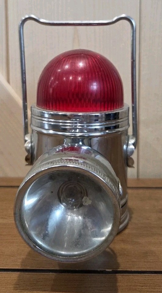 Vintage Flashlight Lantern Handheld Reflective Railroad Hazard/Silver ...