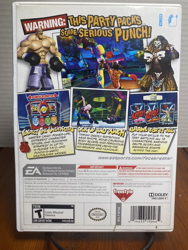 FaceBreaker K.O. Party (Nintendo Wii, 2008) CIB / Tested & Working ...
