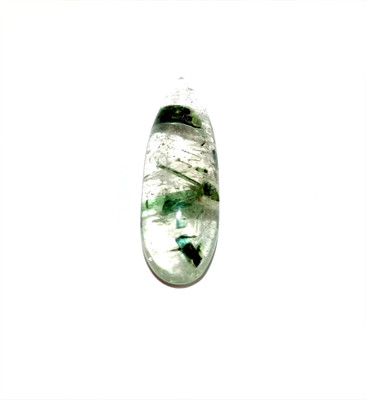 Quartz Gemstone, natural, green Tourmaline inclusion, certified | eBay