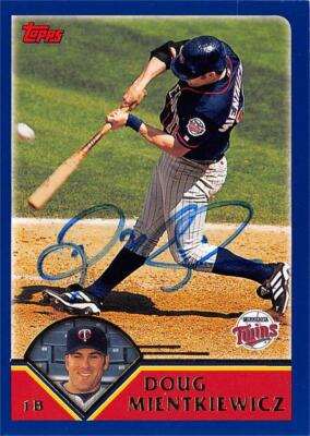 Doug Mientkiewicz autographed baseball card (Minnesota Twins) 2003 ...