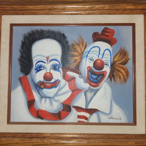 Vintage Clown Original Oil Painting by Harris Personal Preference INC ...