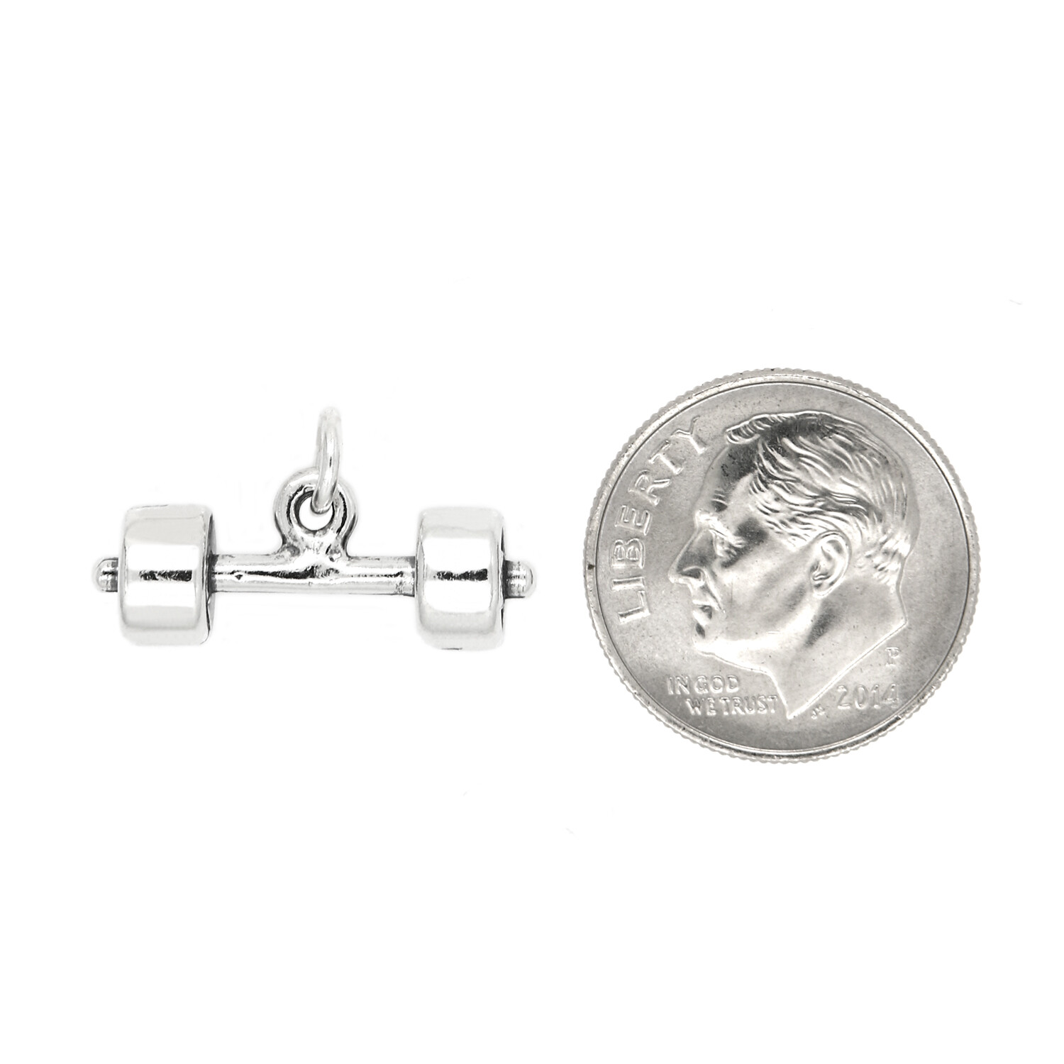 STERLING SILVER SOLID DUMBBELL BARBELL WEIGHT CHARM/PENDANT | eBay
