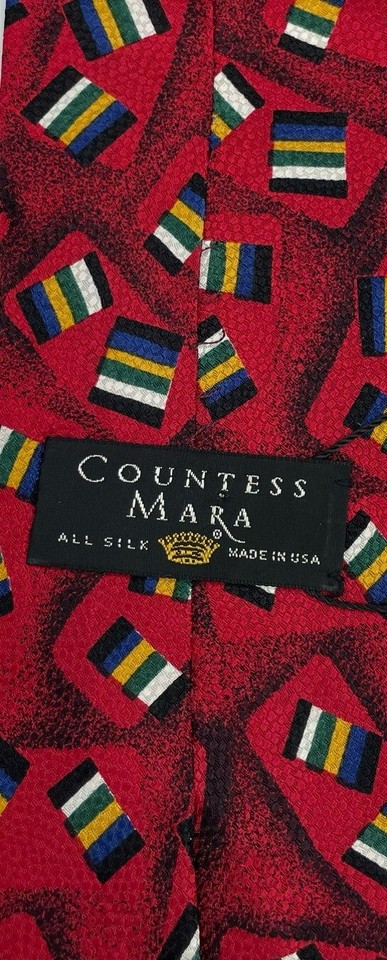 COUNTESS MARA for Lord & Taylor Men's All Silk Tie ~ Red ~ Made in the ...