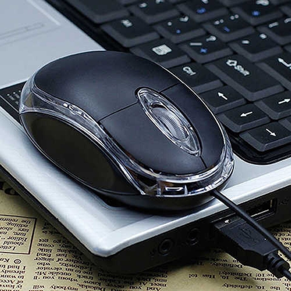 WIRED USB OPTICAL MOUSE FOR PC LAPTOP COMPUTER SCROLL WHEEL - BLACK UK ...