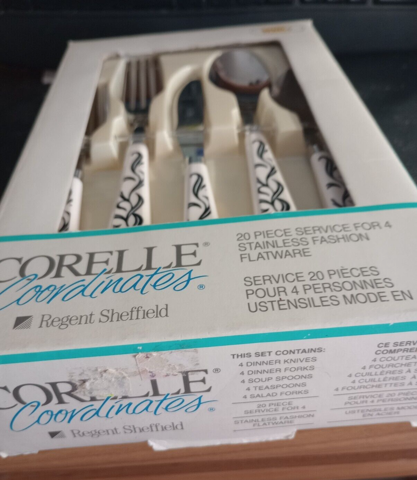 Corelle Coordinates Lyrics ‘95 20 Pc Flatware Service for 4 Regent ...