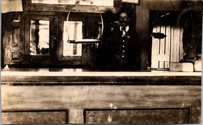 Antique RPPC Real Photo Postcard Enterprise, Kansas Post Office Herman ...