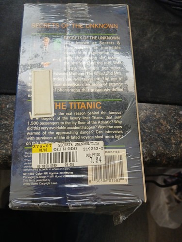 Secrets Of The Unknown, The Titanic (VHS, 1989) Edward Mulhare ...