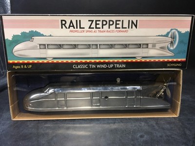 Schylling Floot and O Gauge 3 Rail Wind-up Rail Zeppelin Chrome with ...