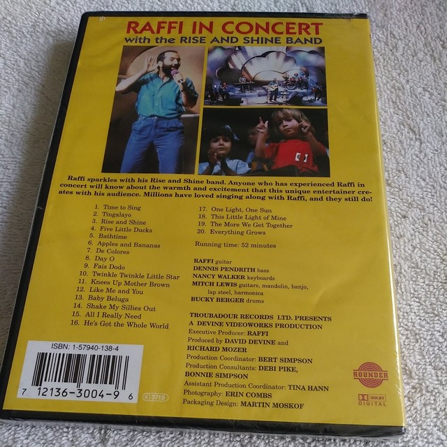Raffi in Concert With the Rise and Shine Band (DVD, 2005) for sale ...