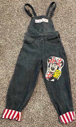 Vintage Disney Minnie Mouse Embroidered Denim Bib Overalls Womens Small ...