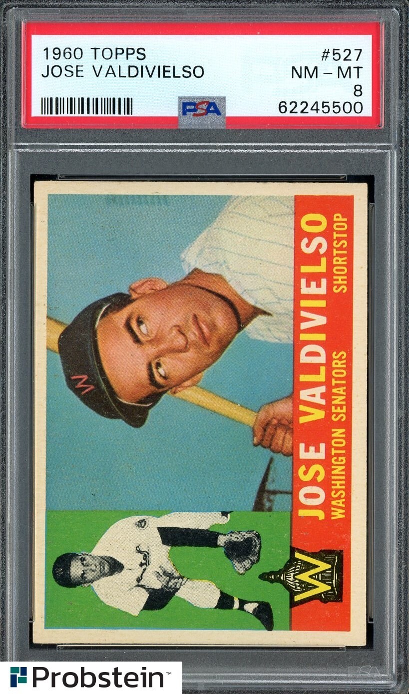 1960 Topps Baseball #527 Jose Valdivielso Washington Senators PSA 8 NM ...