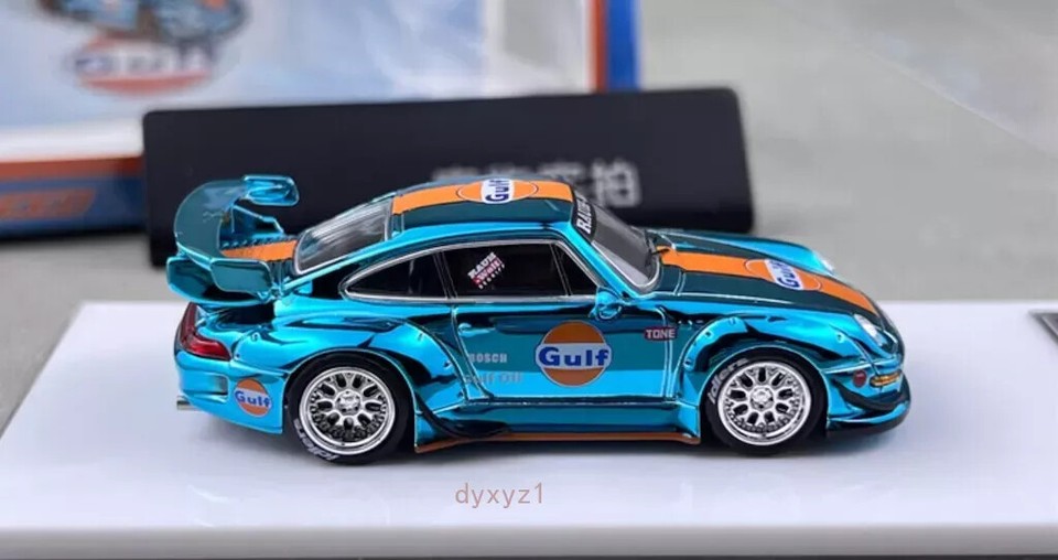 FS 1:64 Plating Blue Gulf RWB 993 GT Racing Sports Model Diecast Metal ...