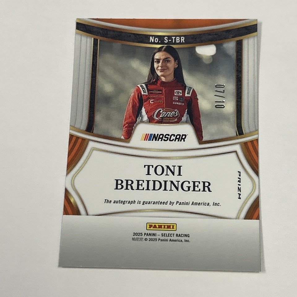2025 Panini Select Toni Breidinger Gold Signatures Auto /10 #S-TBR | eBay