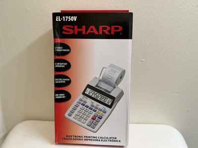 Sharp EL-1750V 12-Digit Electronic Printing Calculator - 4D015 ...