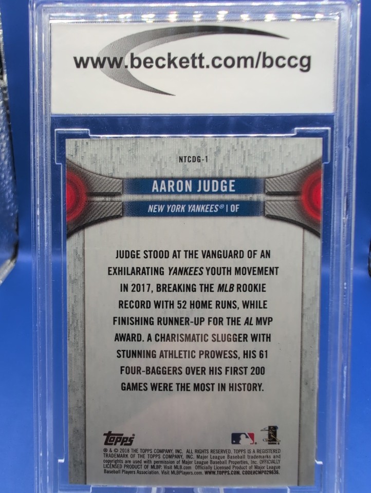 2018 Topps National Baseball Card Day Aaron Judge #NTCDG1 BCCG 10 | eBay