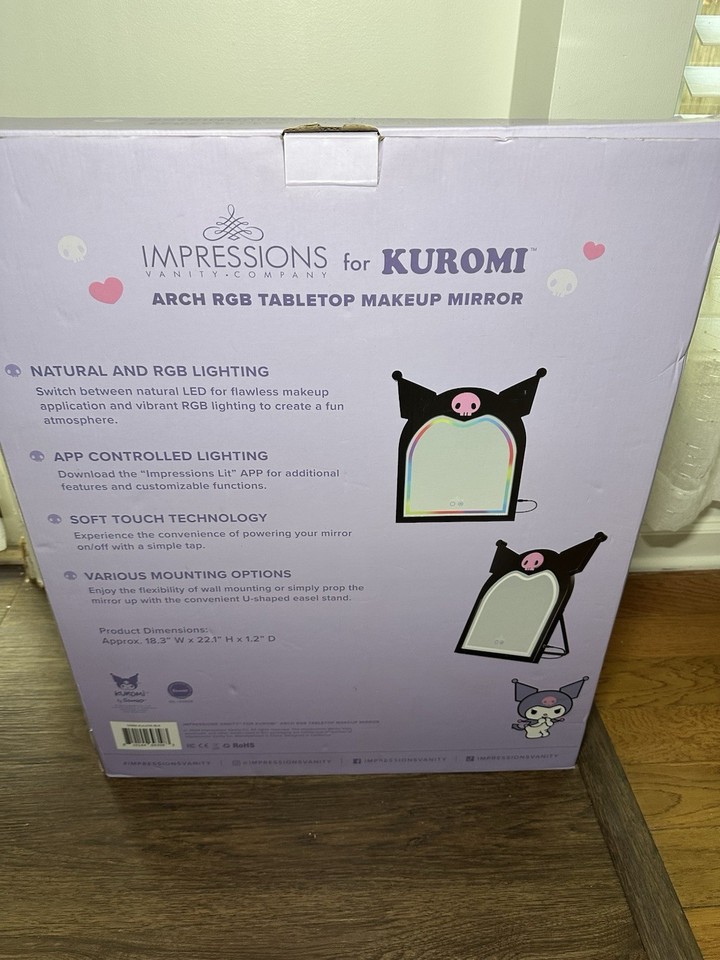 Impressions Vanity Kuromi Arch RGB LED Makeup Mirror NEW App Controlled ...