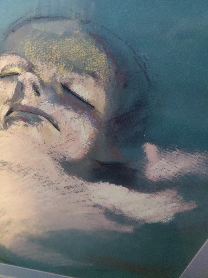 Howard Barnes Charcoal Painting Woman Floating In Water | eBay UK