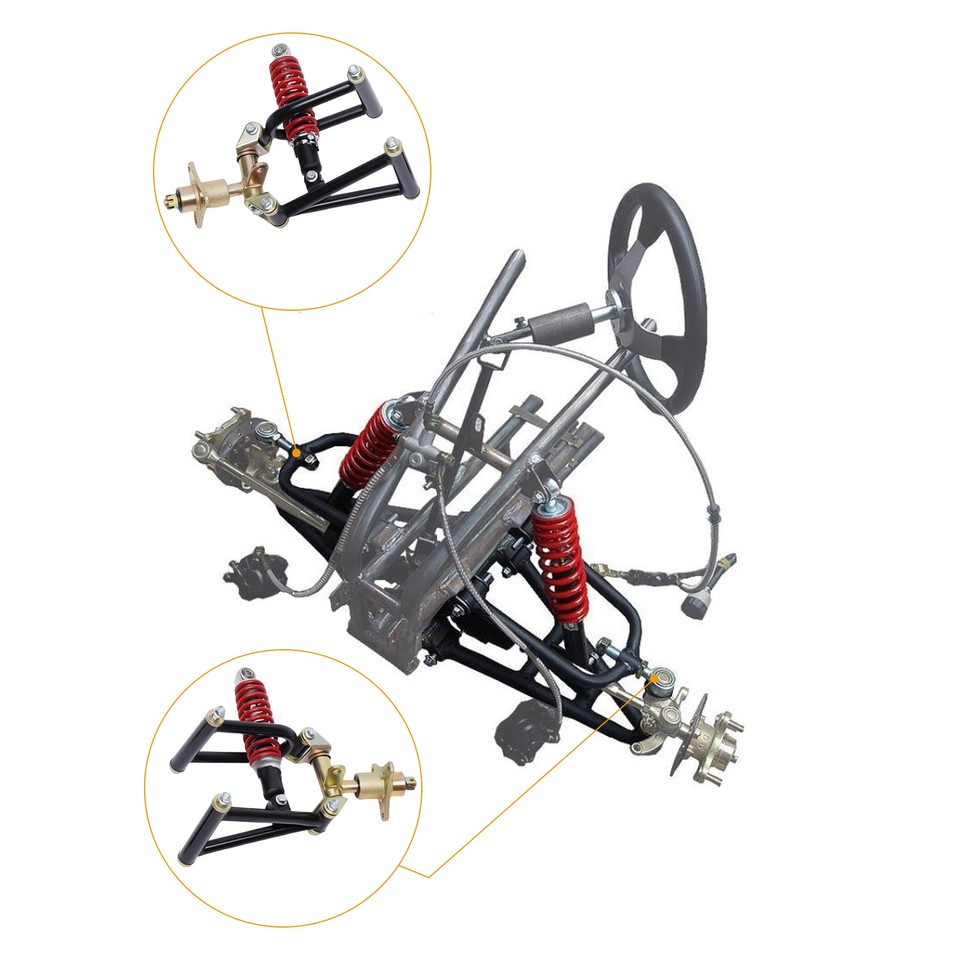 Front Control Arm Suspension Kit Upper Lower Swingarm Fits Quad Bike ...
