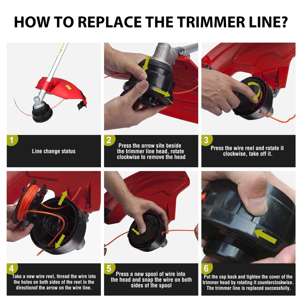 2-Cycle 25.4cc 18lb Straight Shaft Gas String Trimmer Weed Wacker Brush ...