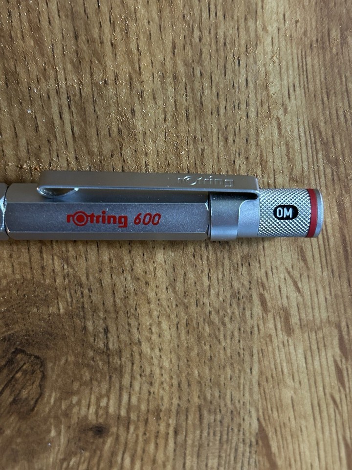 Vintage Rotring 600 Fountain Pen OM Nib 1980s Gnarled Grip Red Trim ...