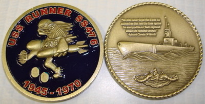 NAVY USS RUNNER SS-476 SUBMARINE CHALLENGE COIN | eBay