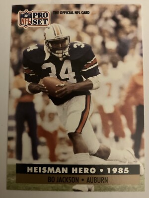 NFL 1991 Pro Set "1985 Heisman Hero" BO JACKSON #42 Auburn Tigers | eBay