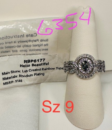 NIB Bomb Party Sz9 BP Ring RBP6177 Hello Beautiful LC Rainbow Topaz ...