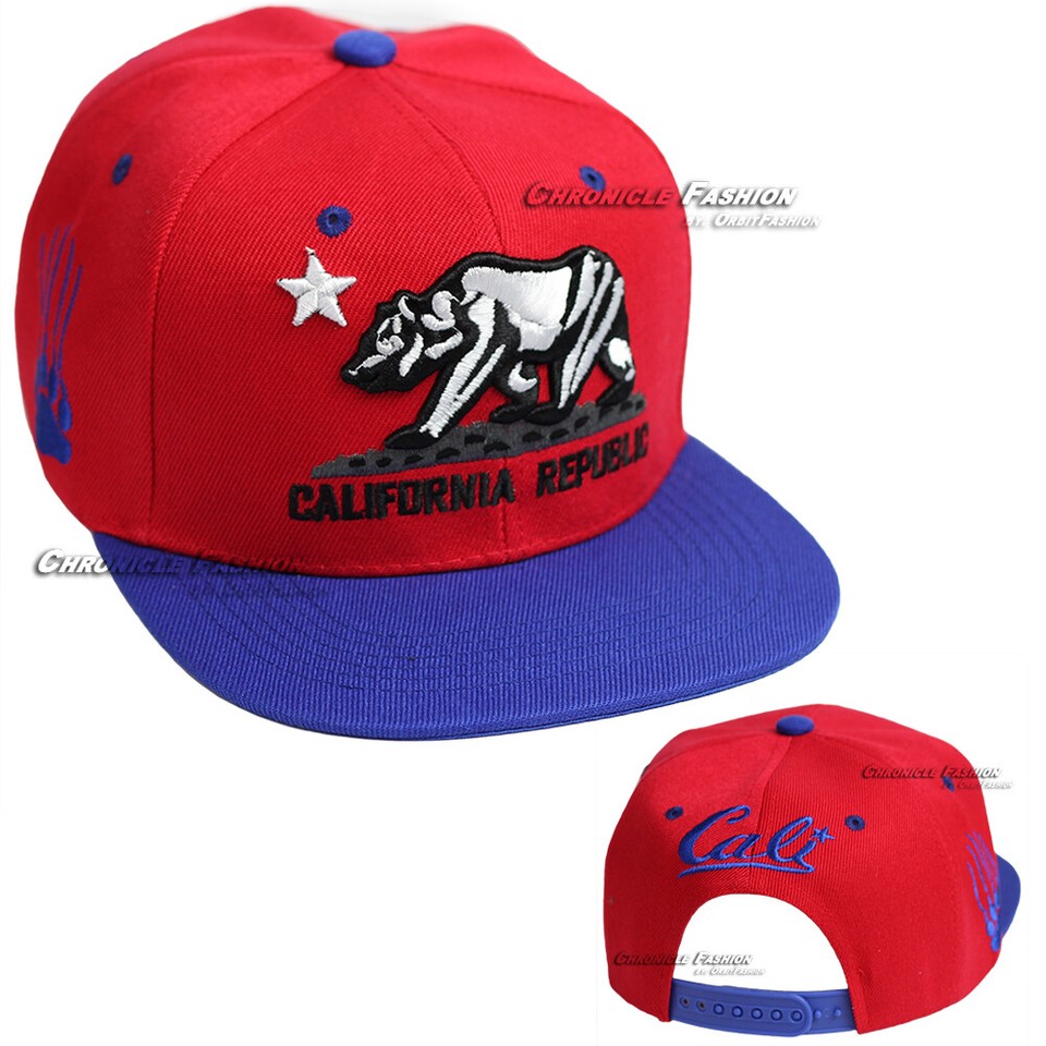 California Republic Baseball Cap Snapback Adjustable Hat Cali Hip Hop ...