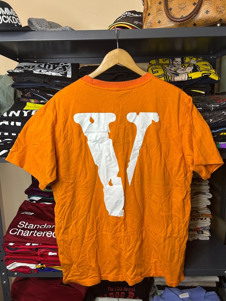 VLONE Orange Logo Tee Size M Front & Back Print | eBay