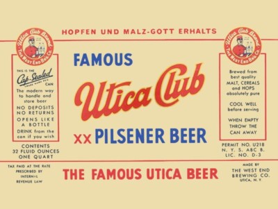 Utica Club Pilsener Beer NEW METAL SIGN: 9x12" Free Shipping | eBay