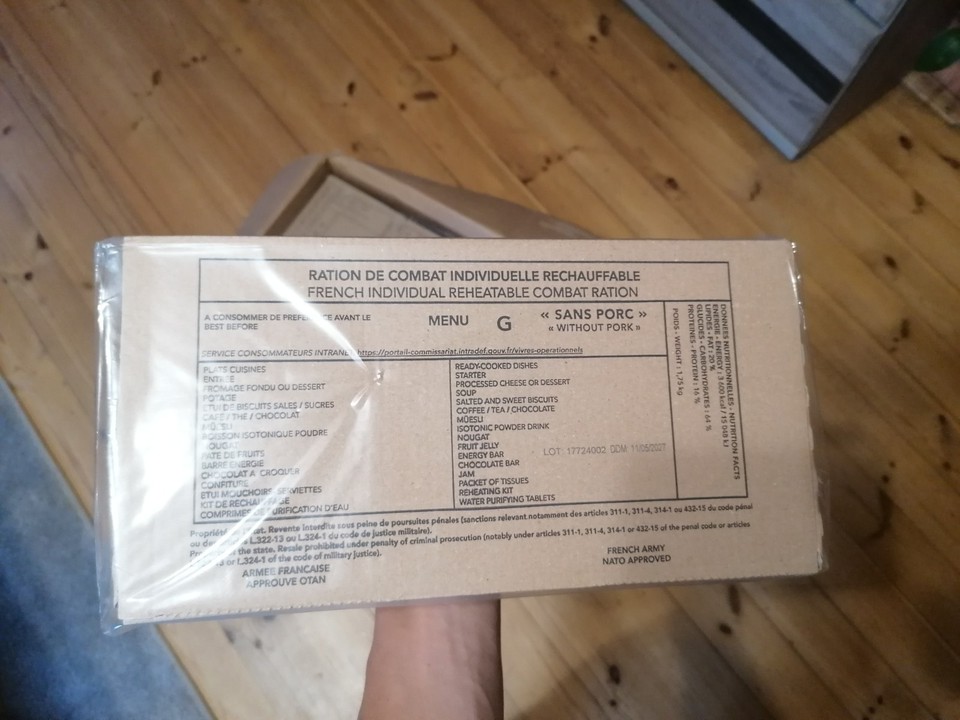 12x French Ration MRE Military Food Meal Ready To Eat 24h RCIR FR Case ...