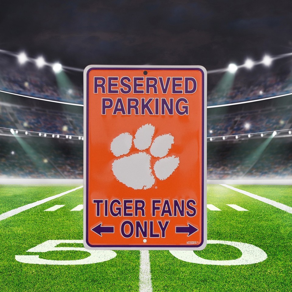 Tigers Fans Only Parking Clemson Metal Sign Game Room Man Cave Garage ...