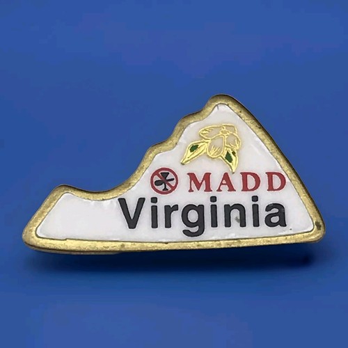 Virginia MADD State Shape Metal Pin Mothers Against Drunk Driving | eBay