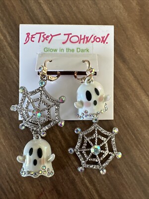 Betsey Johnson Halloween Spooky Ghost Mismatch Earrings NEW | eBay