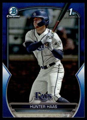 2023 Bowman DRAFT CHROME HUNTER HAAS BLUE REFRACTOR 39/150 RAYS BDC-160 ...